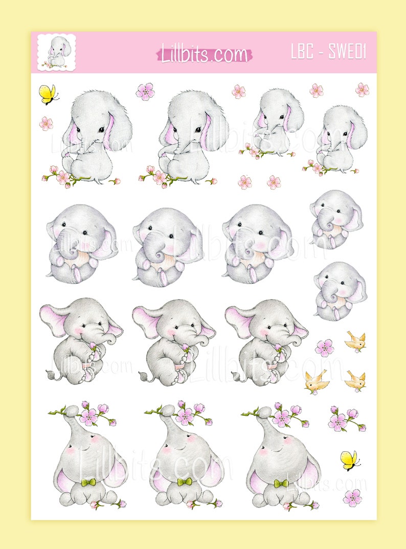 Cute Sticker Sheets Sweet Ellie Stickers Lillbits Etsy Uk