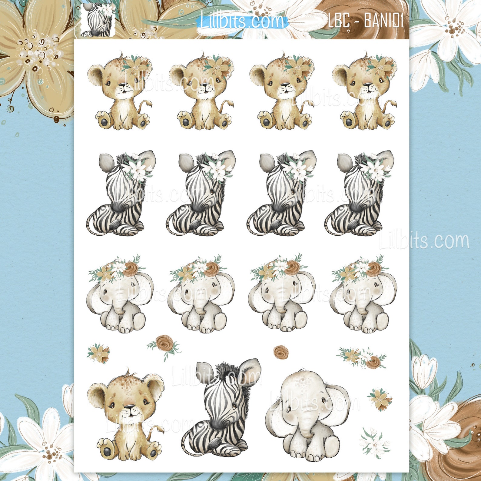 Lill Baby Animals Sticker Sheet Lillbits Creations Cute - Etsy