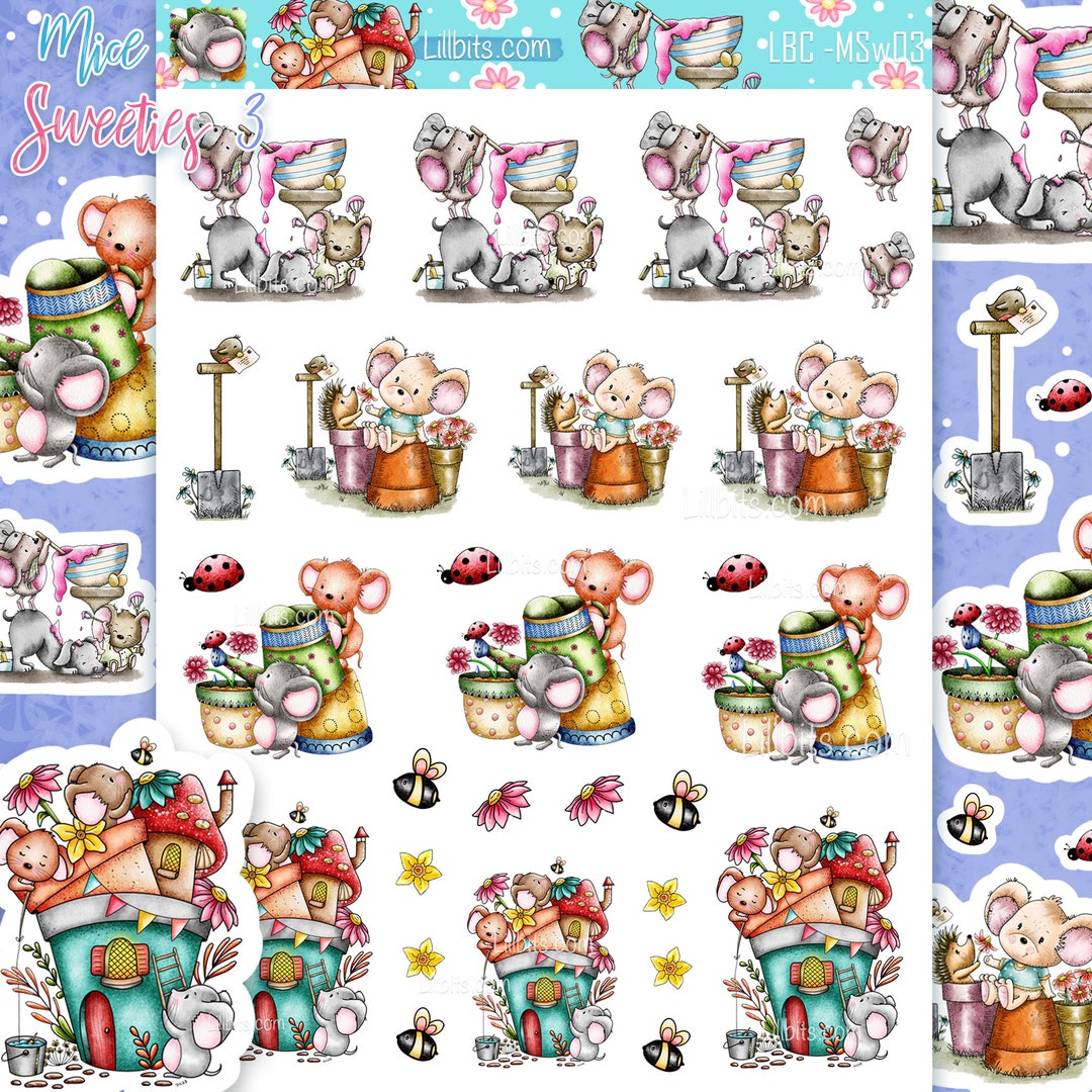 Mice Sweeties 3 Sticker Sheet - A6 Stickers - Lillbits - Planners - Etsy