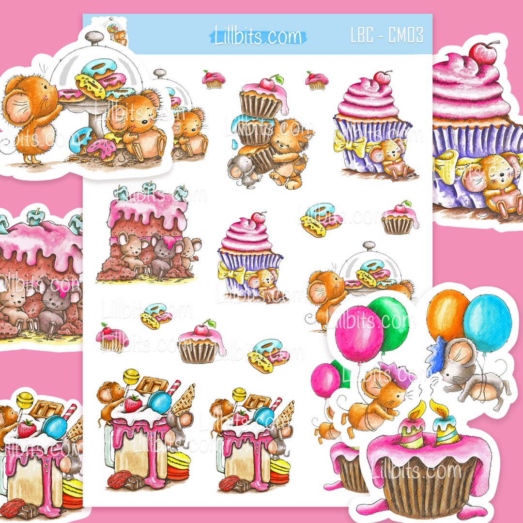 Cute Stickers Sheet - Cupcake Moments 3 - Cute Cupcake Stickers ...