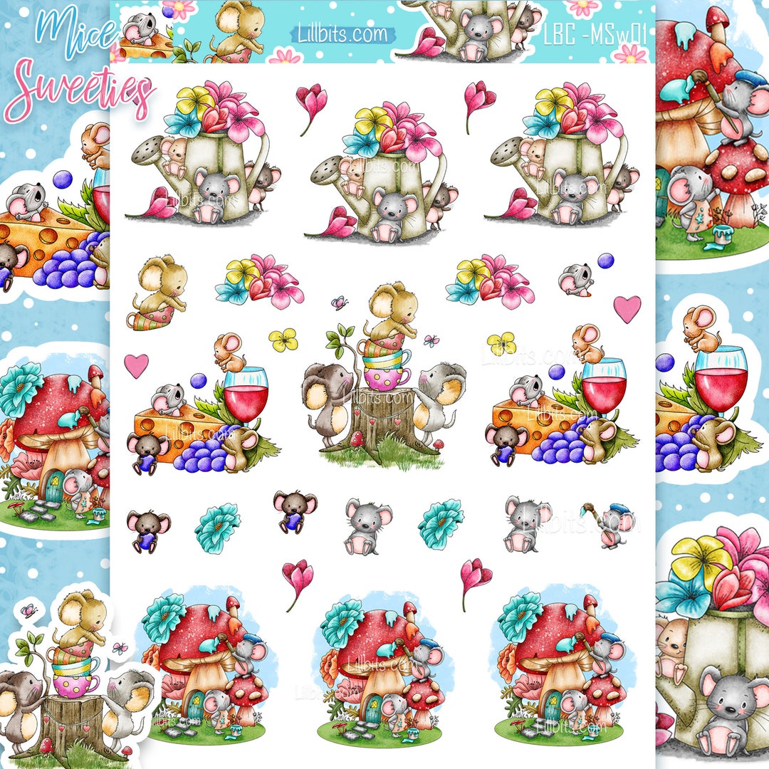 Mice Sweeties - Cute Sticker Sheet - Planner Stickers - Lillbits - Etsy