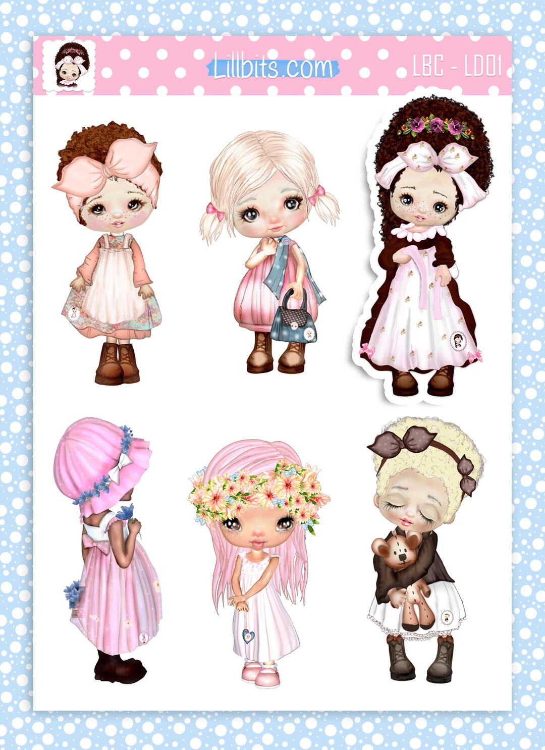 Stickers Lill Dolls Collection 1 Planner Bullet Journal - Etsy