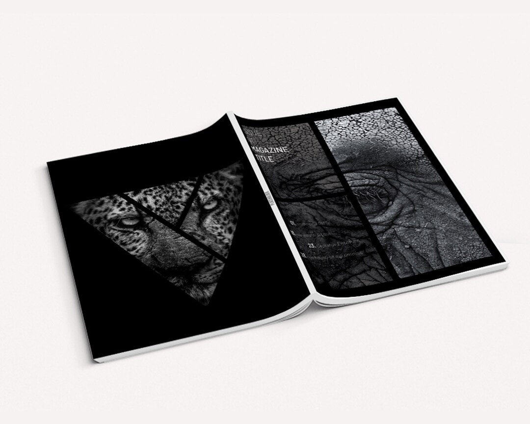 Indesign Black Magazine Template | Minimalist Magazine Layout | Clean ...