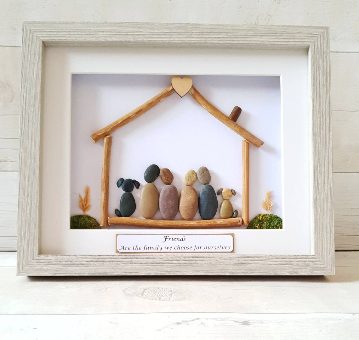 Personalised Family Pebble Art Framed Family Pebble Picture - Etsy