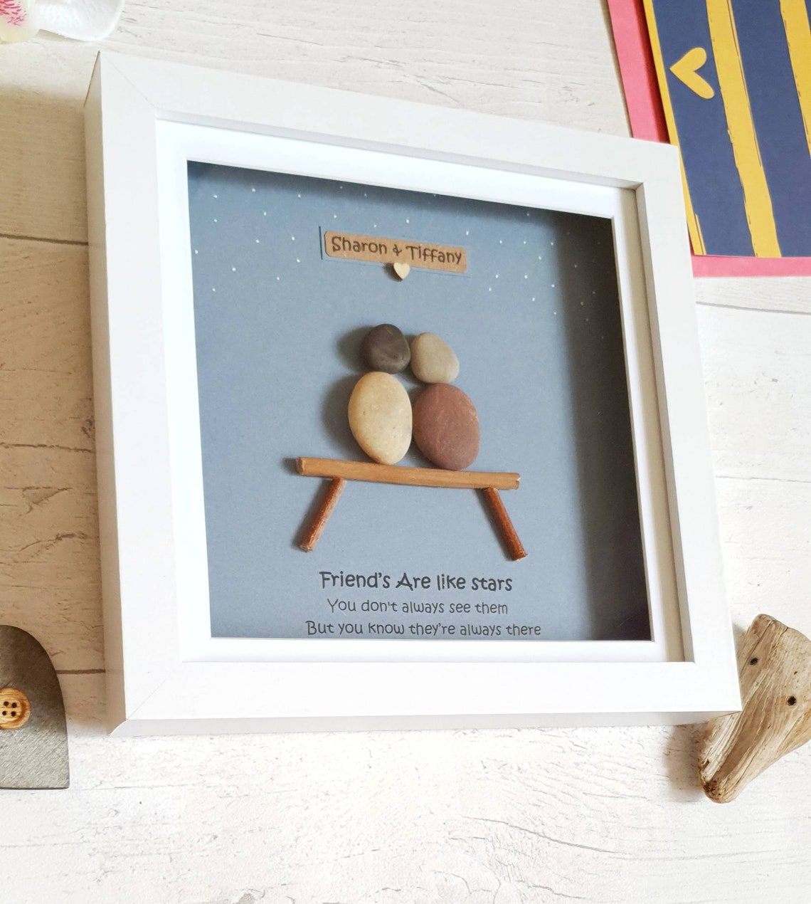 Best Friends Gift, Personalised Gift for Bestie, Friend Pebble Art ...