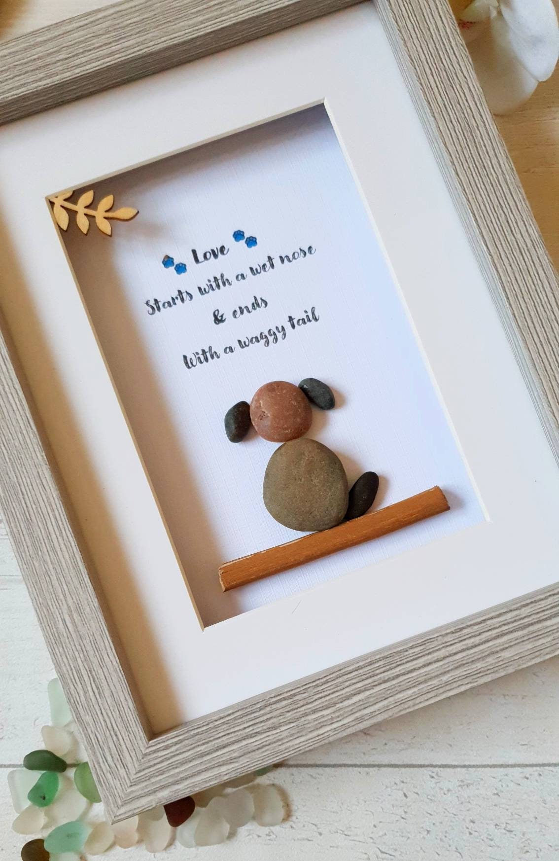 Dog Pebble Art Picture New Dog Gift Pebble Dog Picture Dog | Etsy