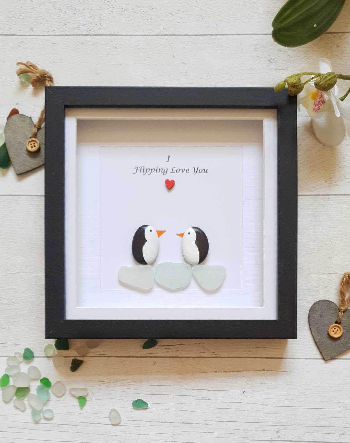 Hand Painted Penguin Pebble Art Picture Sea Glass Art - Etsy UK