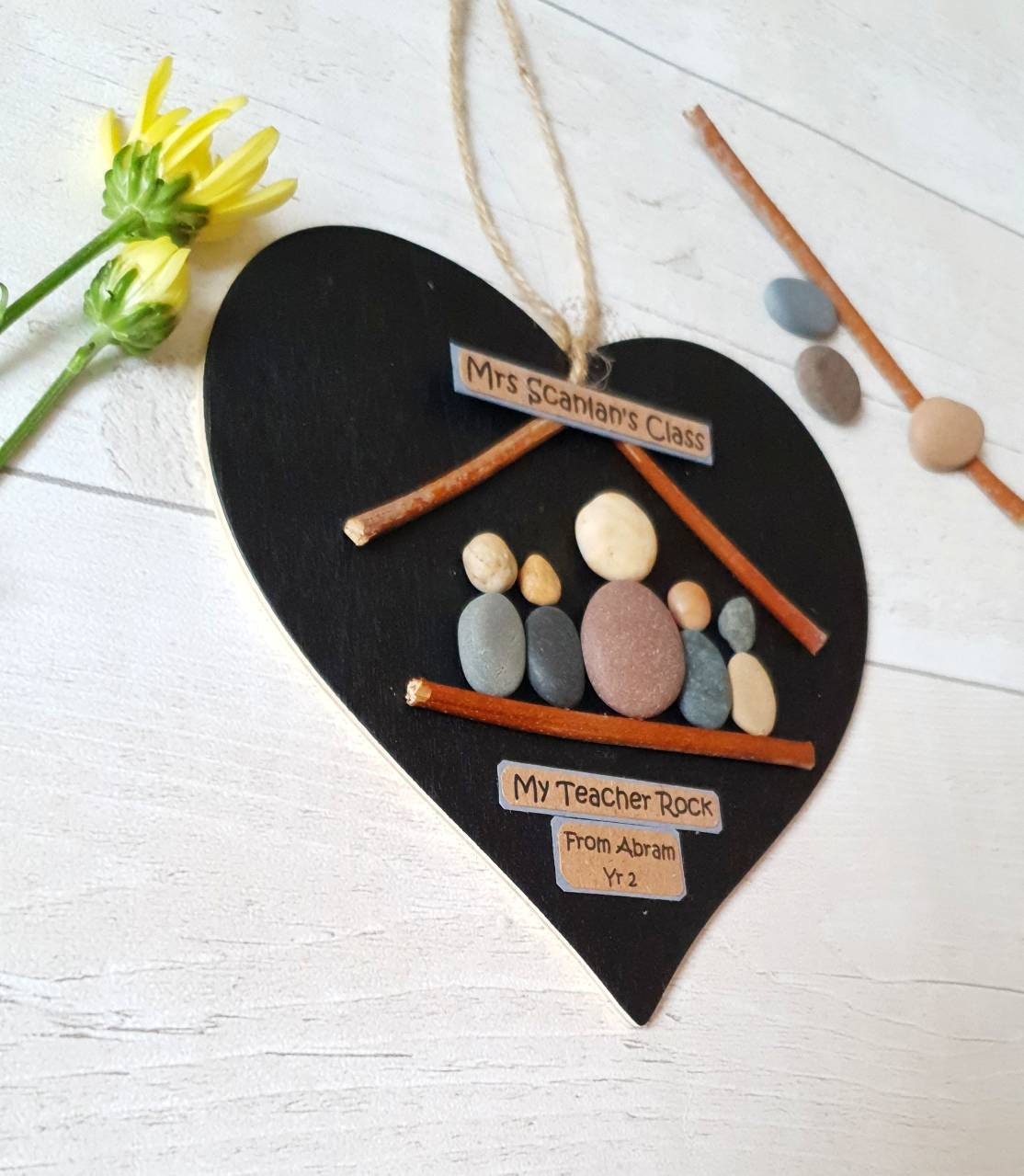 Thank You Teacher / Childminder Gift Best Teacher Pebble Art | Etsy UK