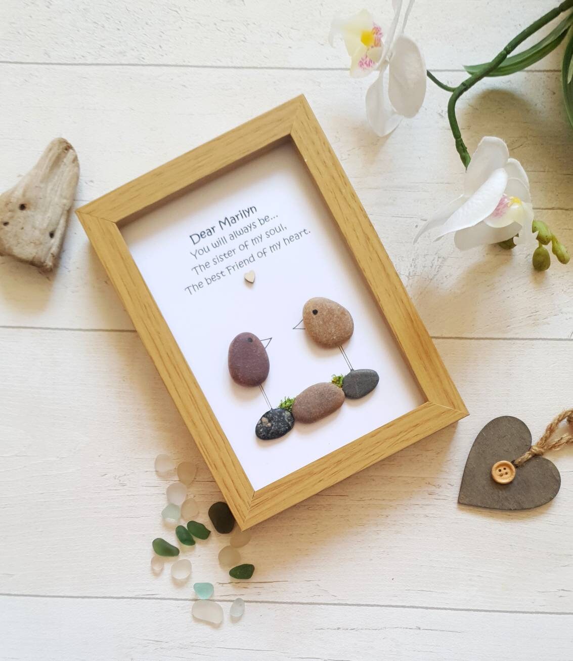 Personalised Friend Pebble Art With Name Sister Pebble Art - Etsy