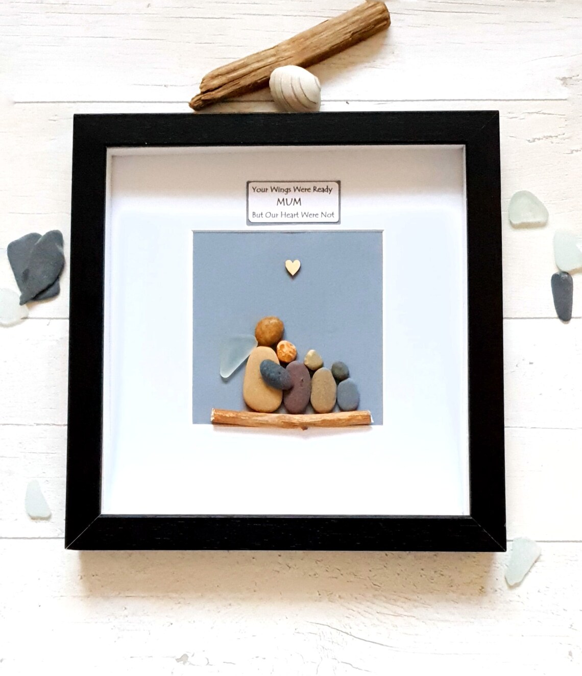 Personalised Memorial Pebble Art, Funeral Pebble Art, Lost Loved One ...