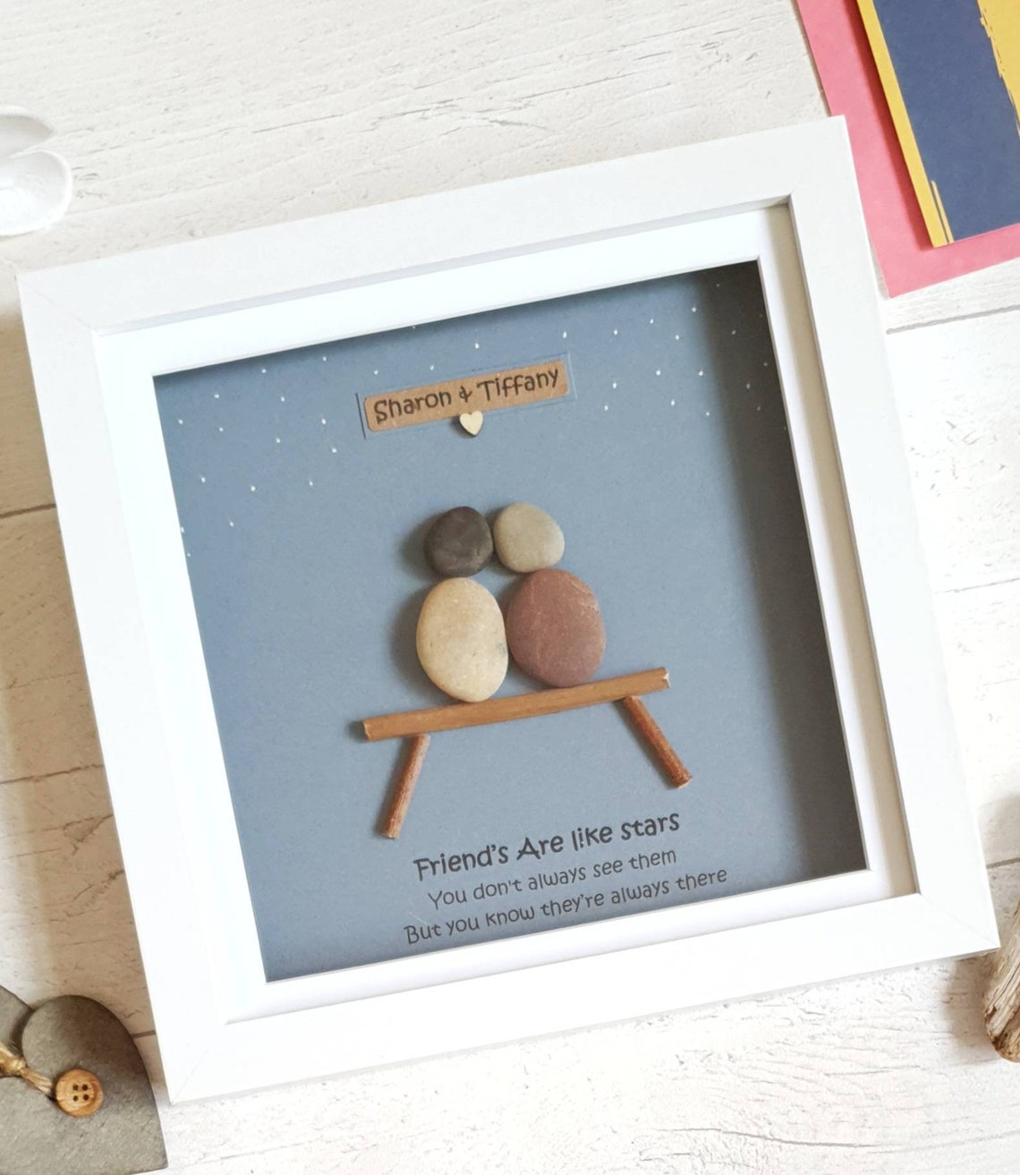 Best Friends Gift, Personalised Gift for Bestie, Friend Pebble Art ...