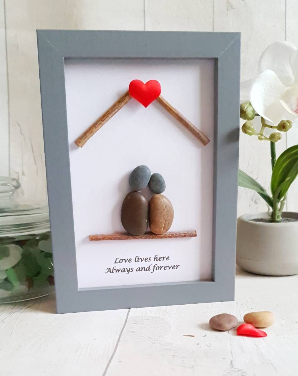 Couple Pebble Art Gift Love Pebble Art Gift for Her - Etsy UK