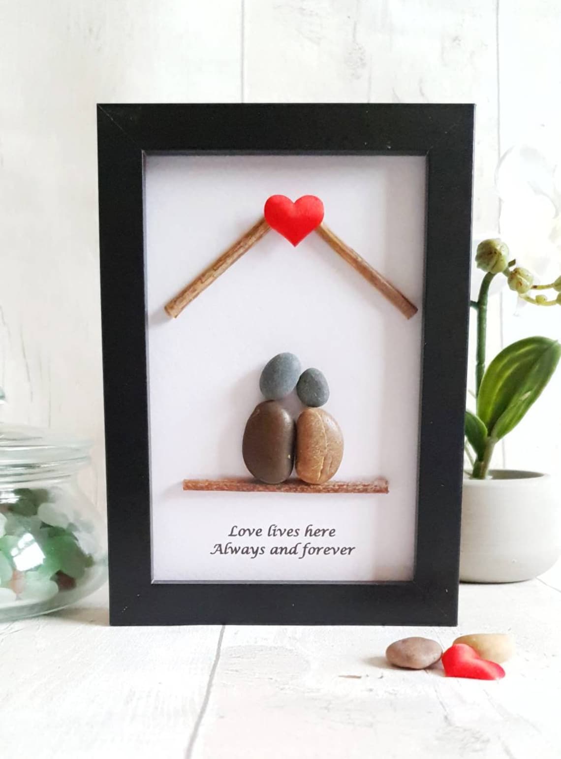 Couple Pebble Art Gift Love Pebble Art Gift For Her | Etsy