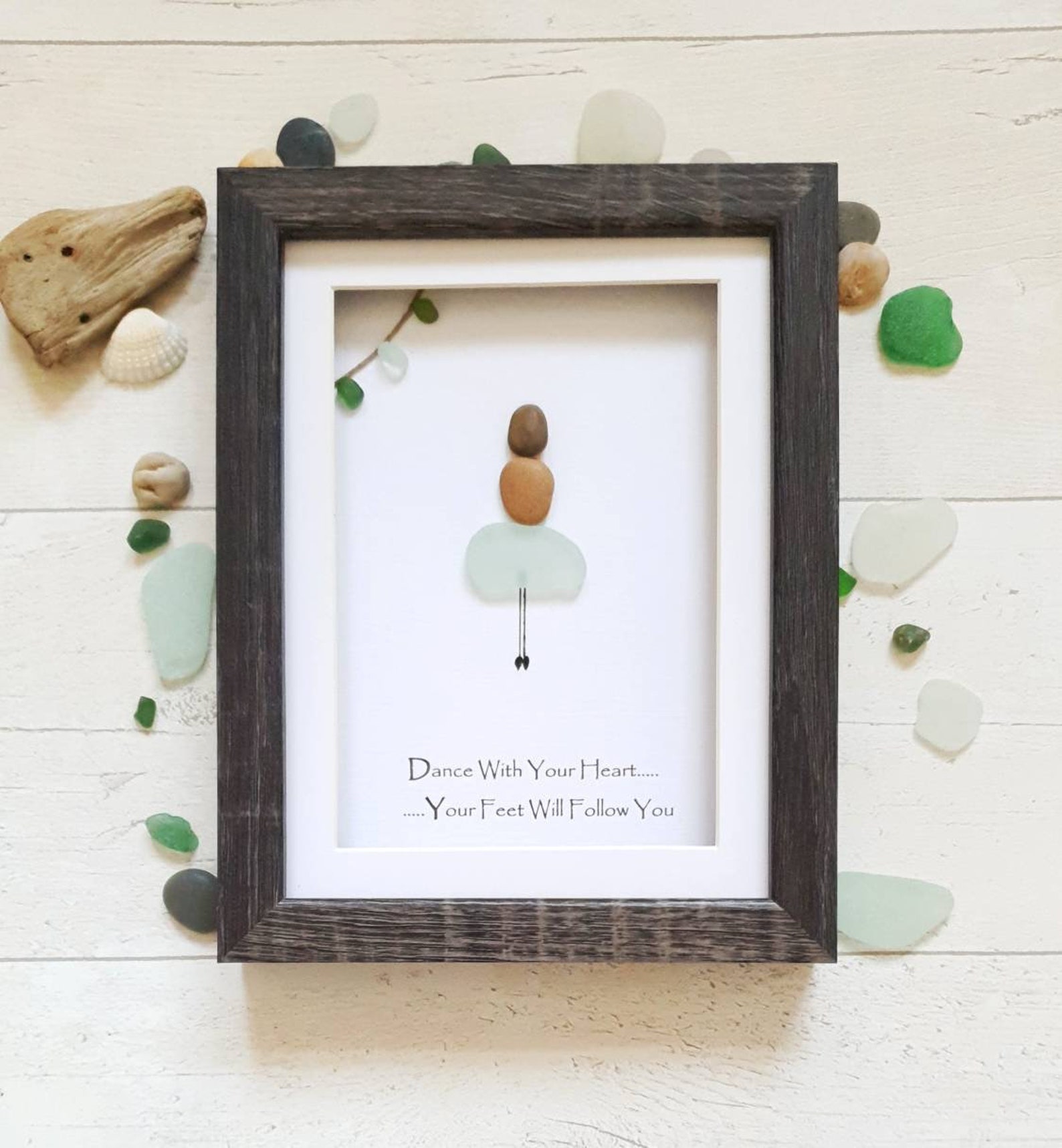 Personalized Ballet Dancer Pebble Art: Sea Glass Ballerina Gift - Etsy