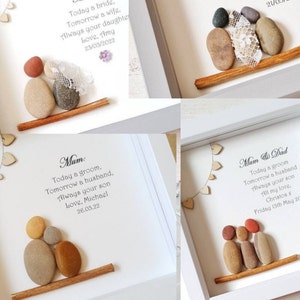 Parents of the Bride Gift, Personalised Wedding Pebble Art From ...
