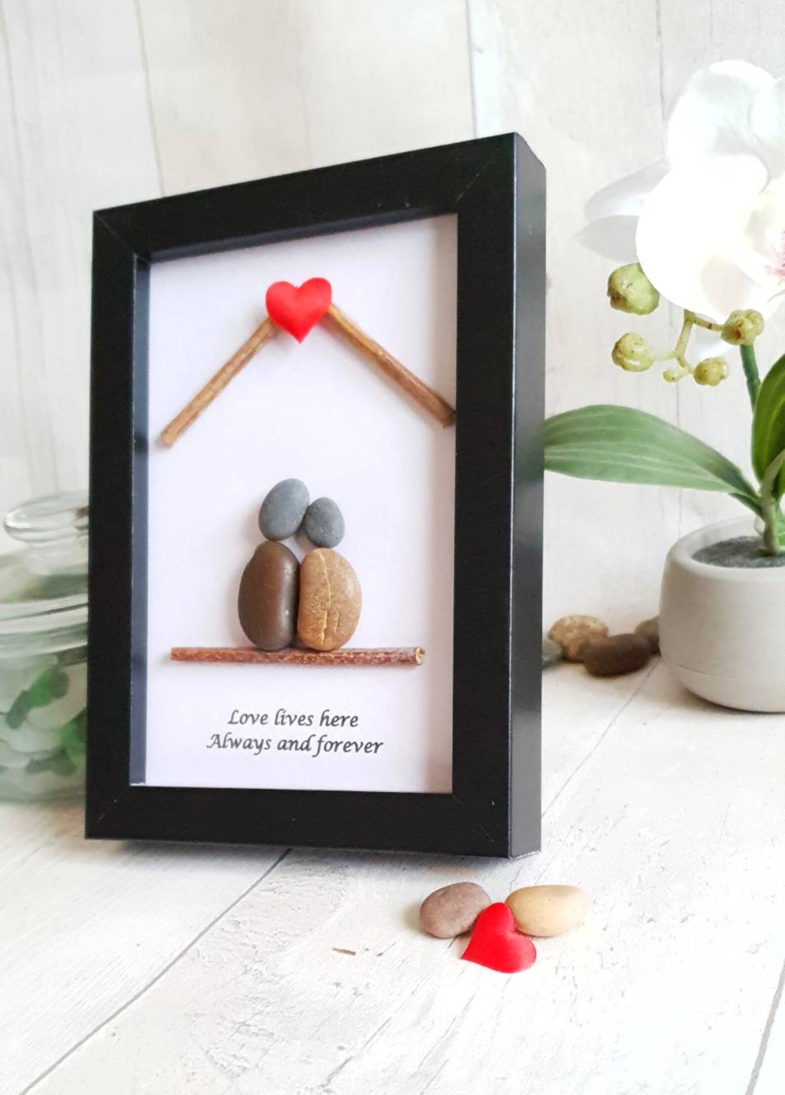 Couple Pebble Art Gift Love Pebble Art Gift for Her - Etsy UK