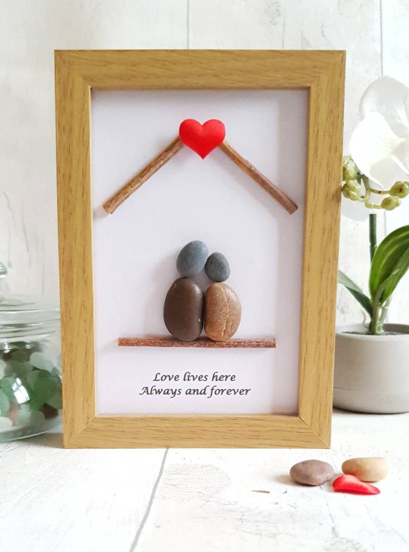 Couple Pebble Art Gift Love Pebble Art Gift for Her - Etsy UK