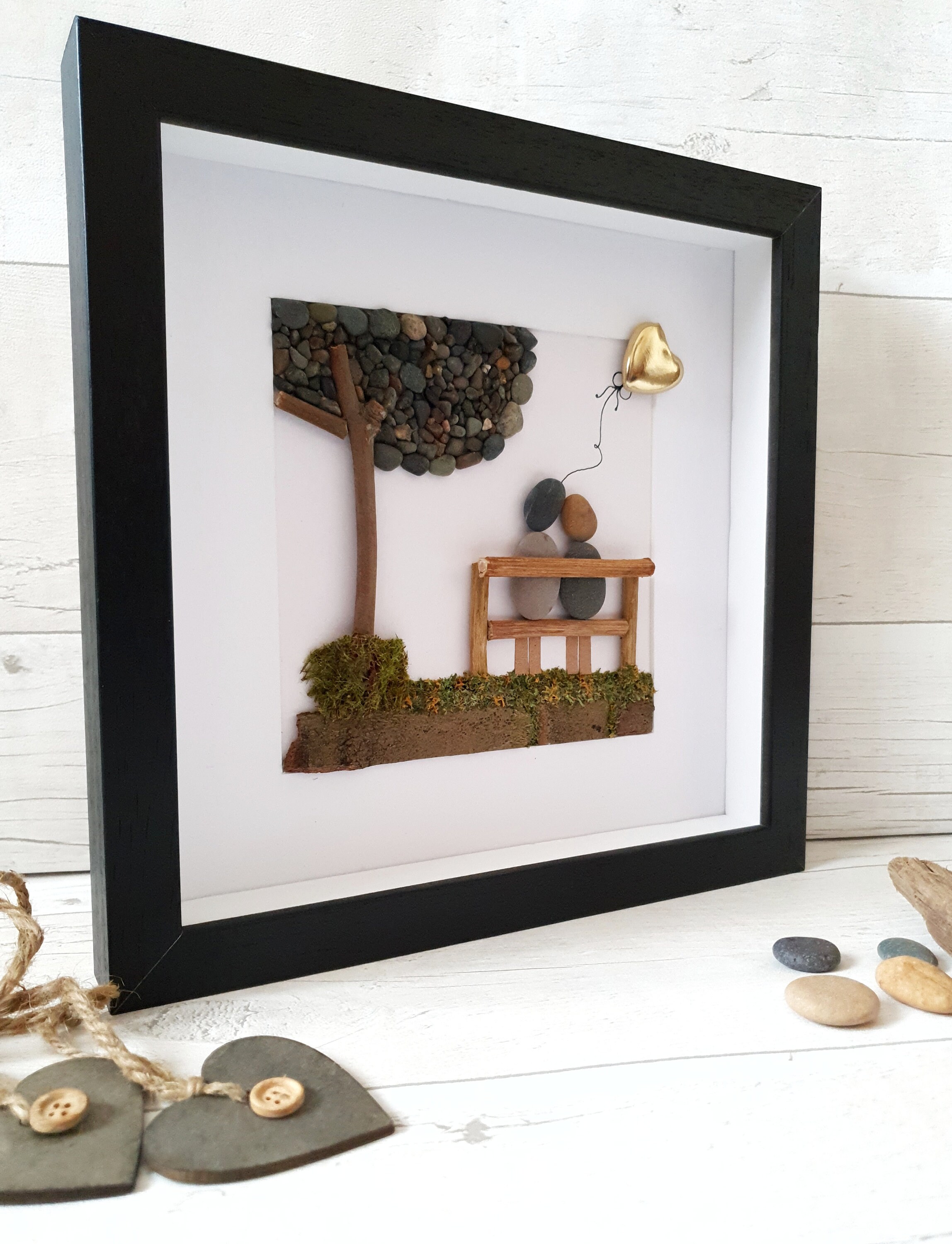 Wedding Anniversary Pebble Art Anniversary Framed Pebble Art - Etsy