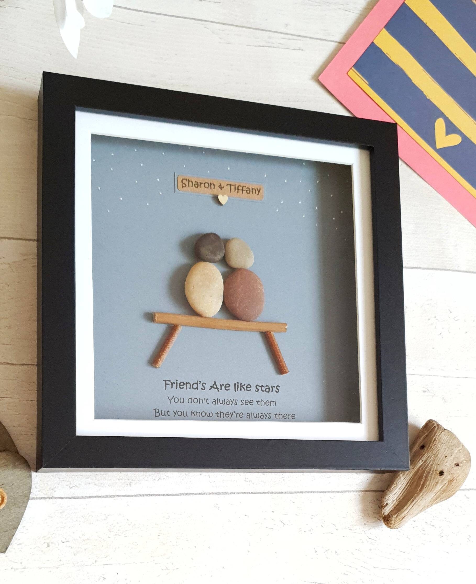 Best Friends Gift, Personalised Gift for Bestie, Friend Pebble Art ...