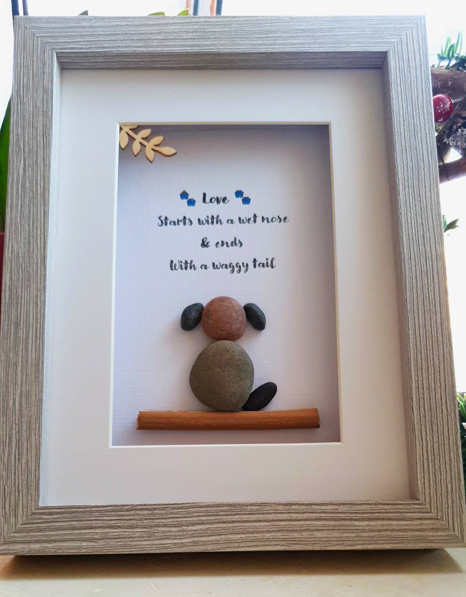 Dog Pebble Art Picture New Dog Gift Pebble Dog Picture Dog | Etsy