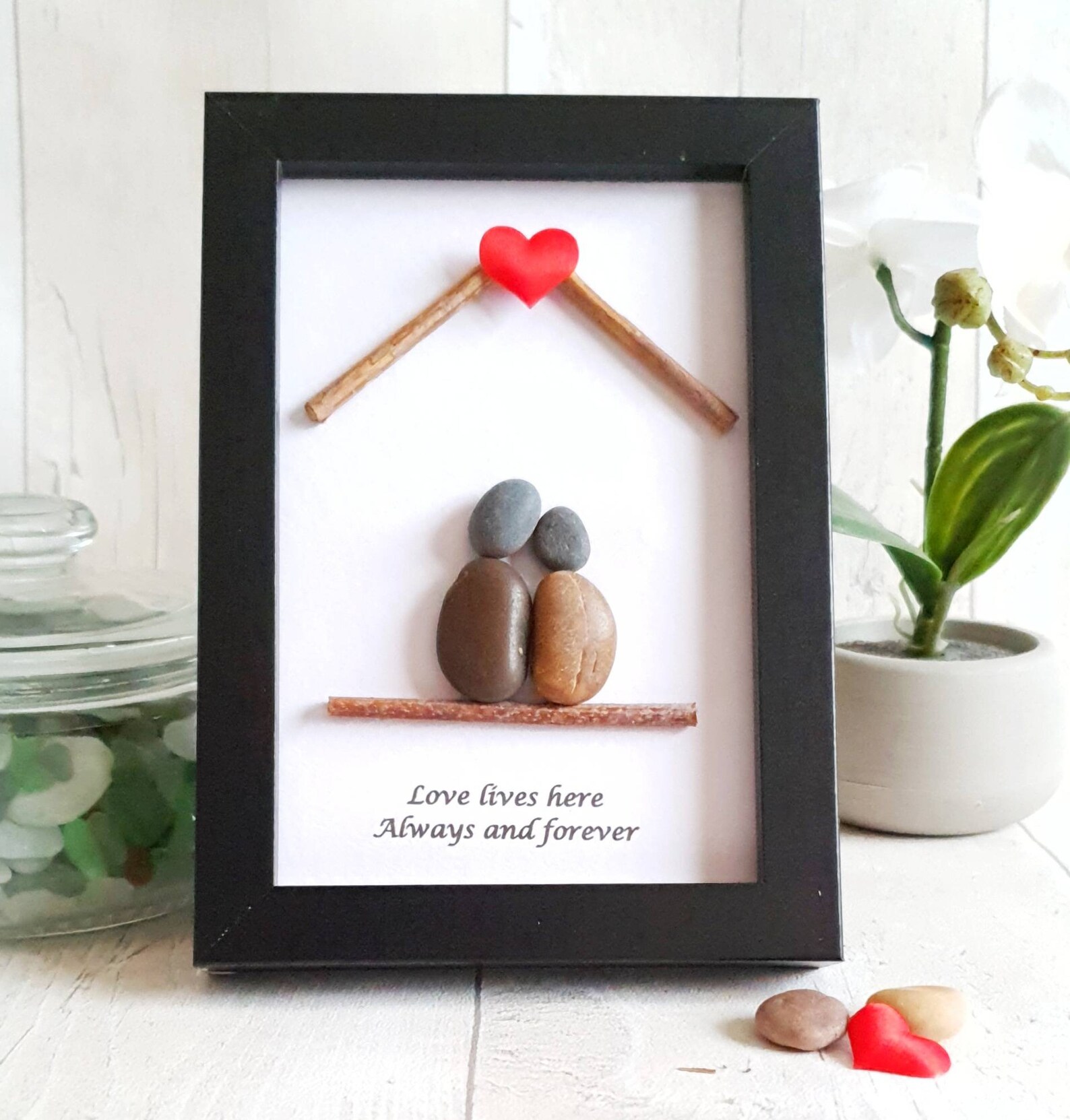 Couple Pebble Art Gift Love Pebble Art Gift for Her - Etsy UK