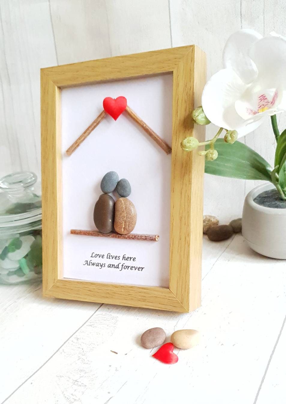 Couple Pebble Art Gift Love Pebble Art Gift for Her - Etsy UK