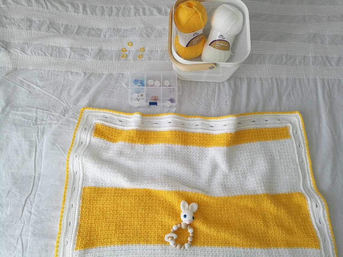 Crochet Pattern for Baby Blanket Reversible With Optional | Etsy