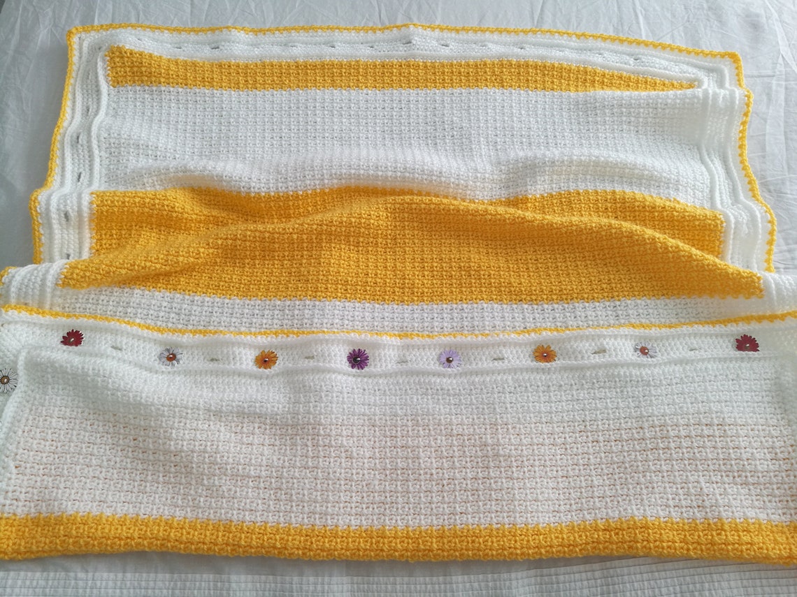 Crochet Pattern for Baby Blanket Reversible With Optional | Etsy