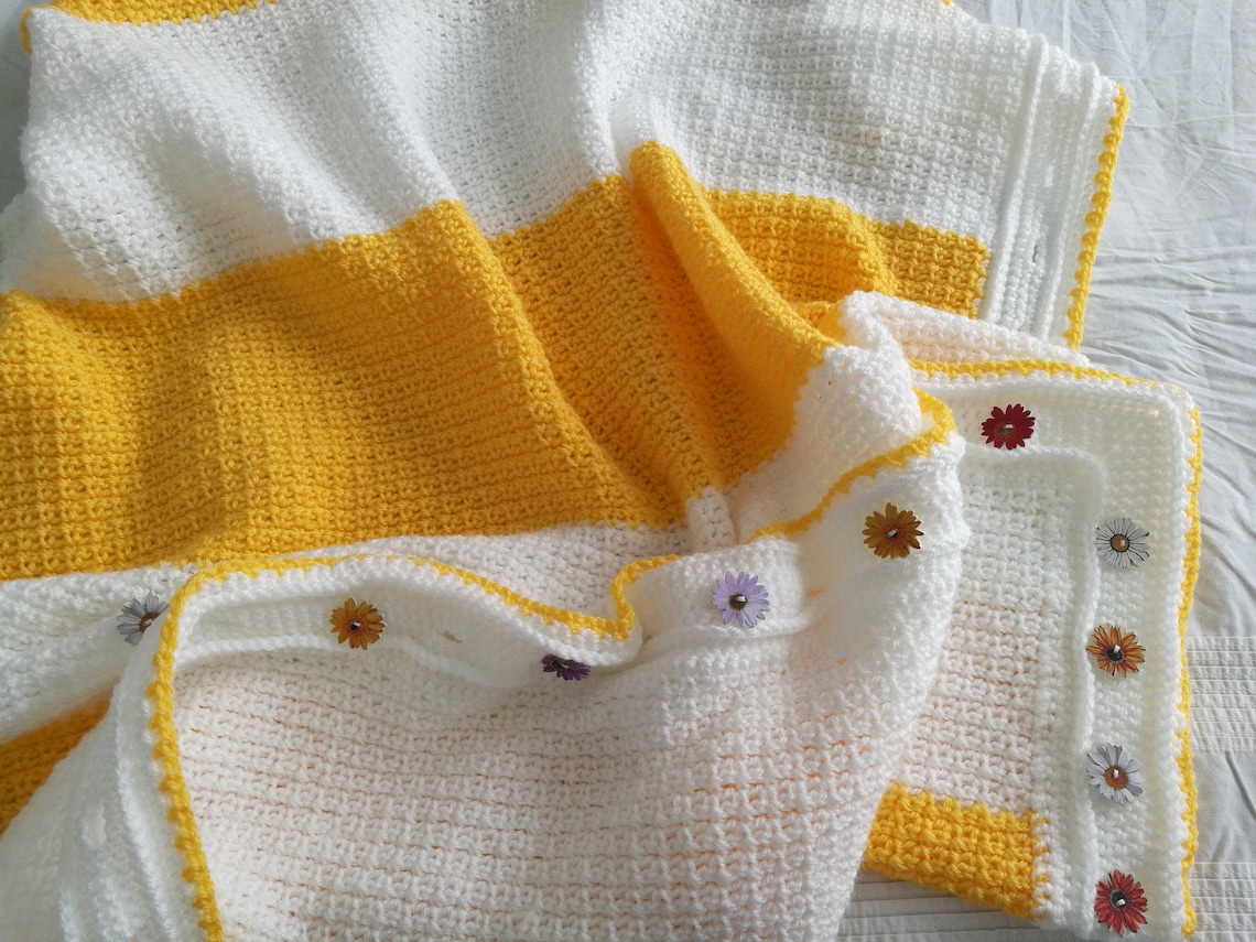 Crochet Pattern for Baby Blanket Reversible With Optional | Etsy