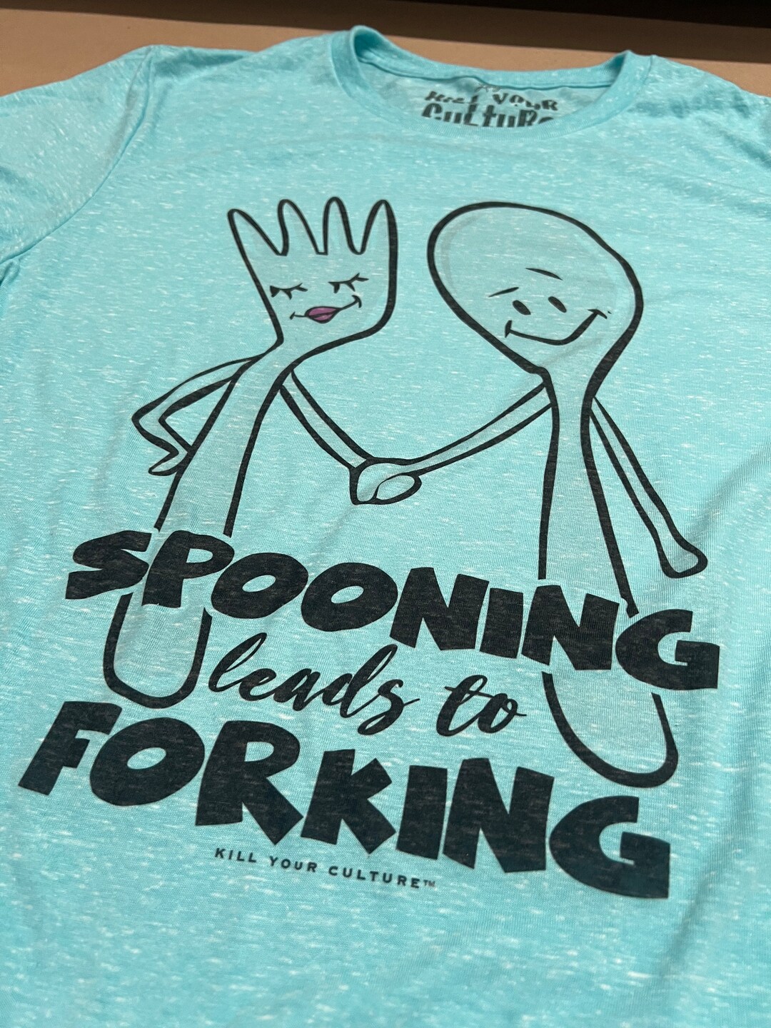 Spooning Leads to Forking- Vintage Style T-shirt Kill Your Culture - Etsy