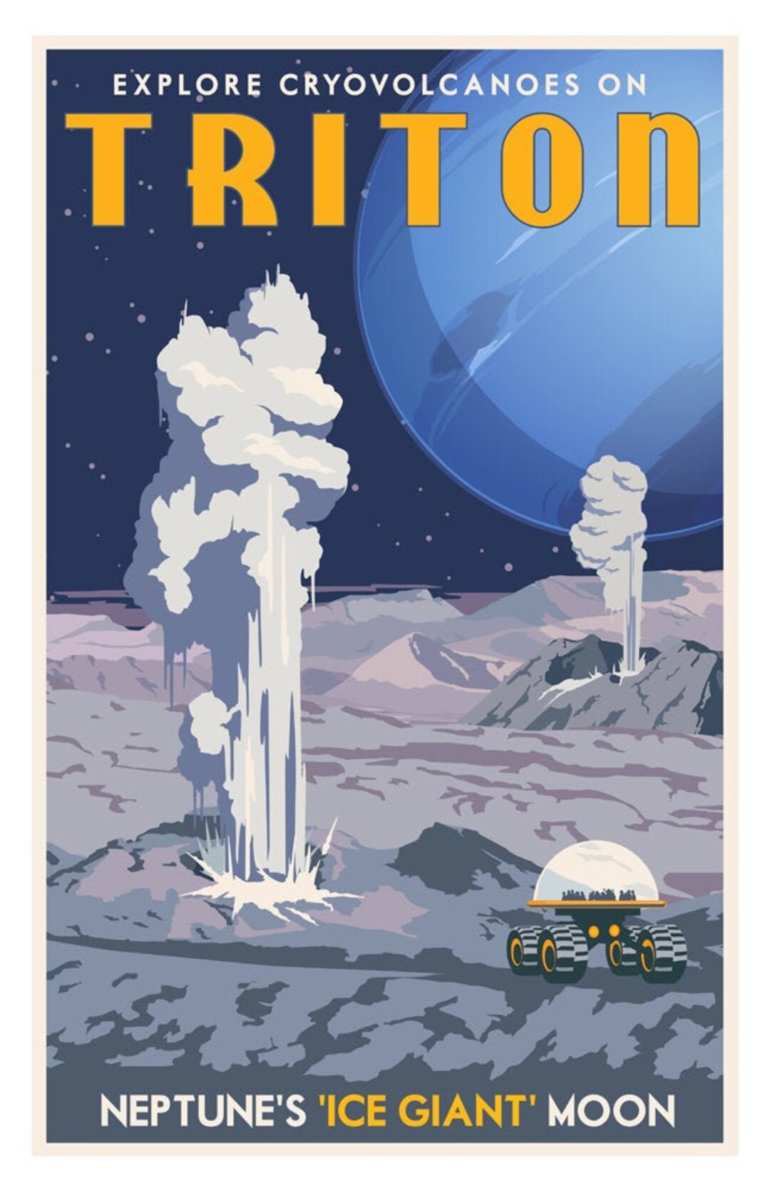 Explore the Cryovolcanoes on Triton, Neptune's Ice Giant Moon Postcard ...