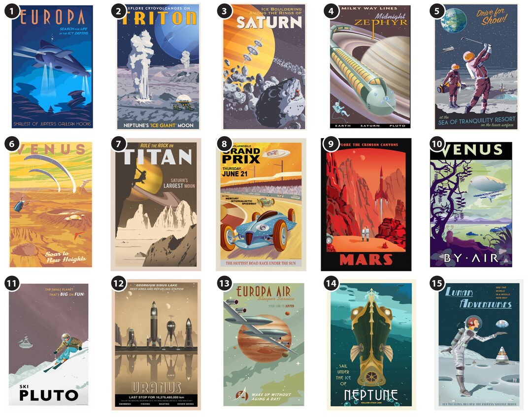 Space Travel Postcards - Pick 5, 10 or 15 - Etsy