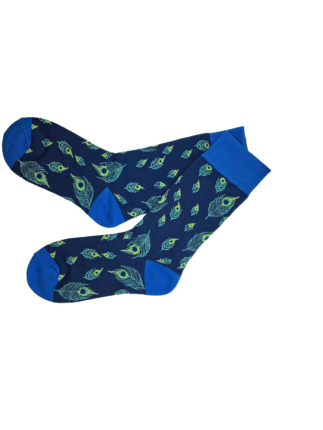 Peacock Eye Socks, Iridescent Peacock Feathers, Combed Cotton - Etsy