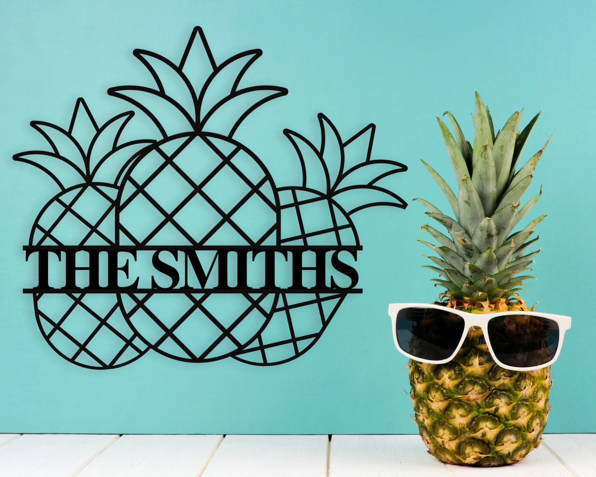 Pineapple Metal Sign Island Decor Pool Signs Personalized - Etsy