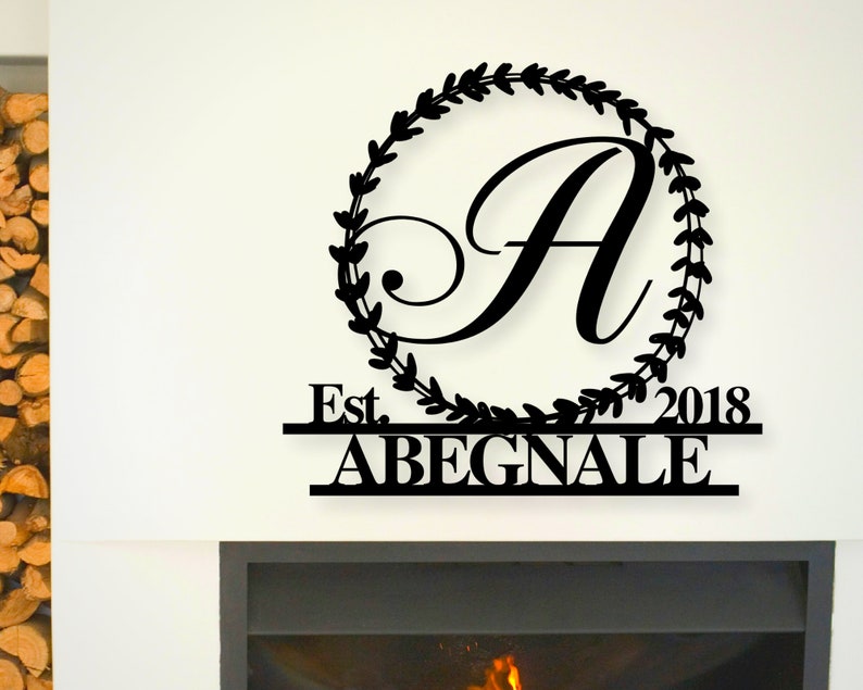 Metal Wall Art Metal Monogram Sign Personalized Family Name - Etsy