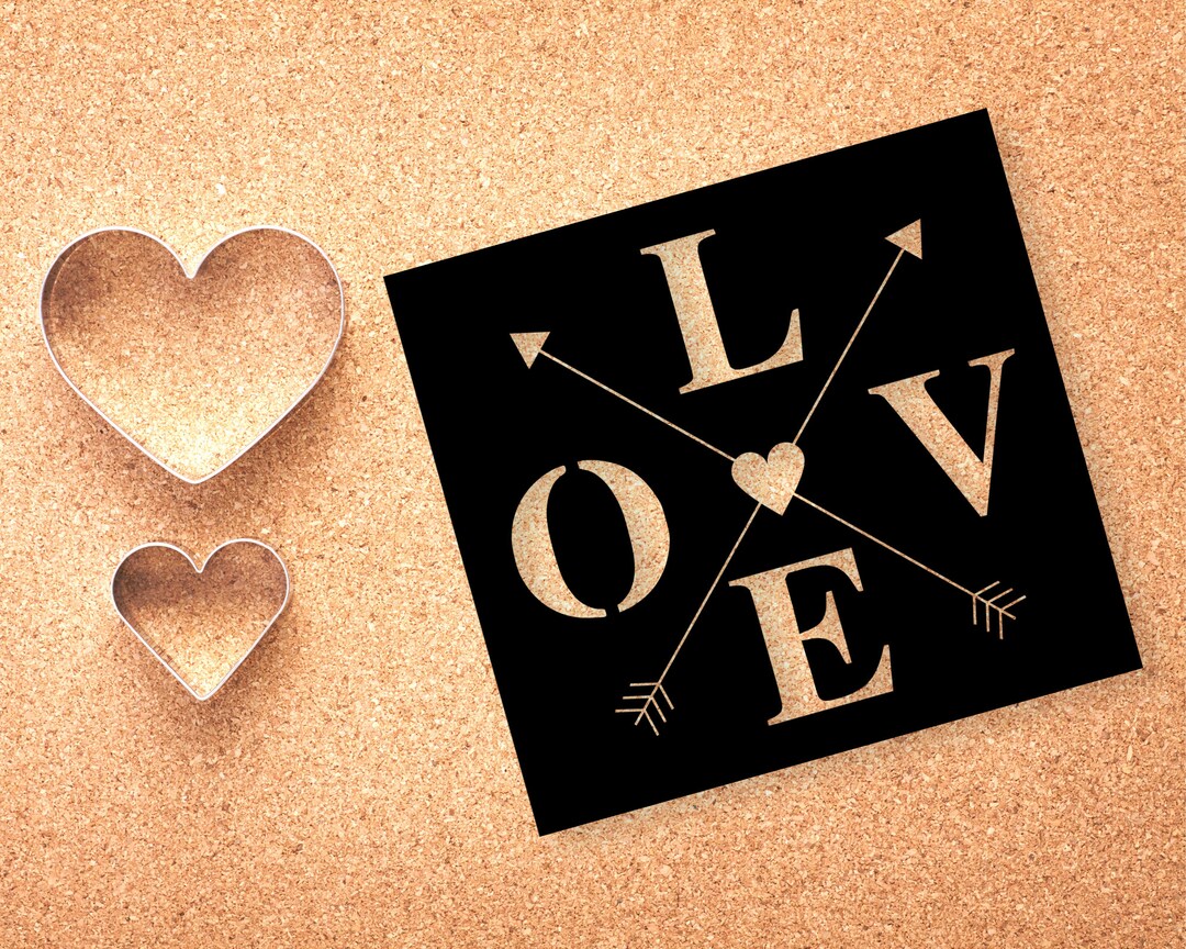Metal Love Sign, Love Wall Art, Heart Arrow Sign, Valentine's Day Gift ...