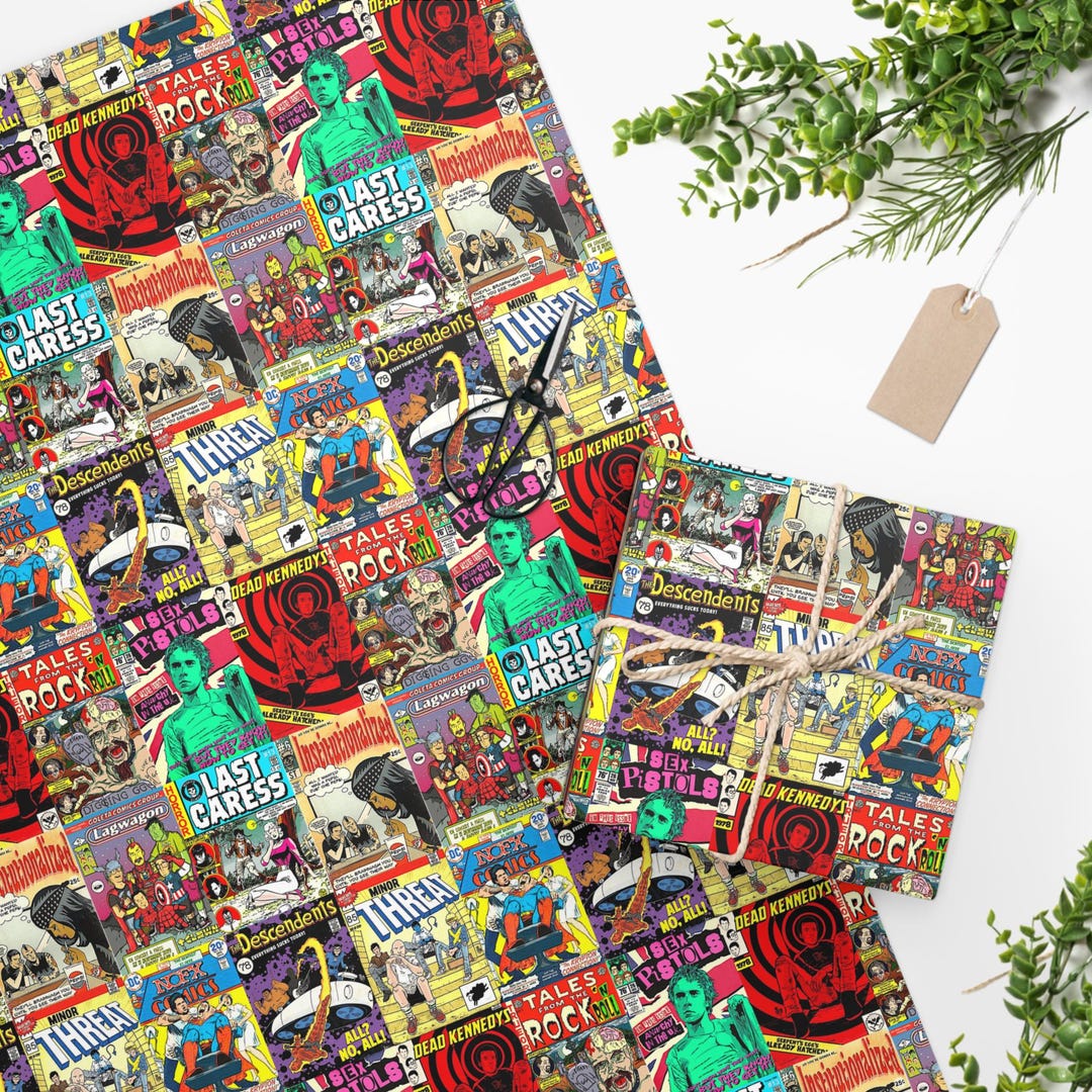 Punk Rock Comic Book Wrapping Paper - Etsy