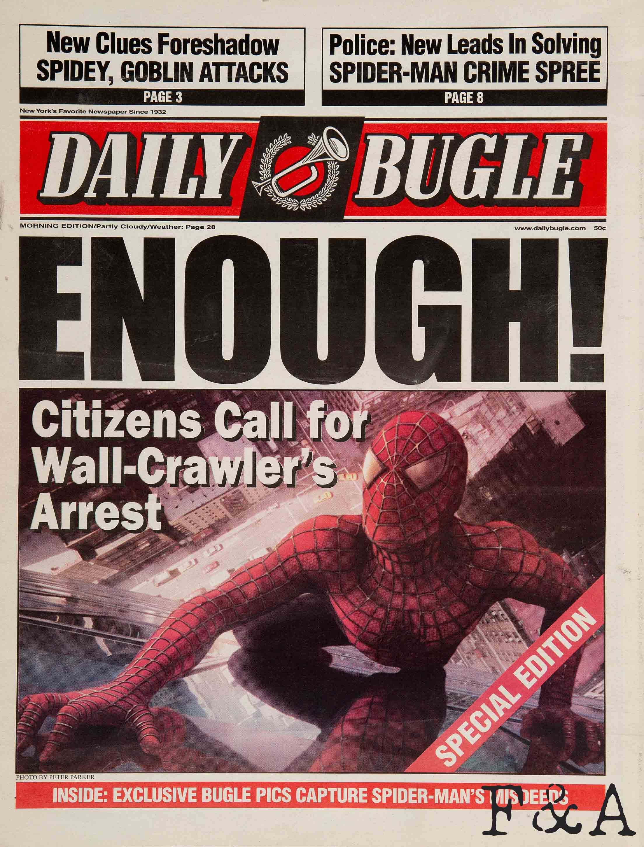 Enough! Daily Bugle Spider-Man News Paper Poster sold by Xavier L ...