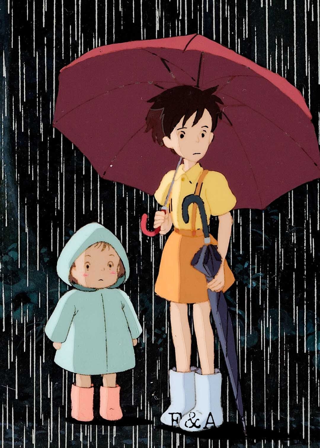 My Neighbor Totoro Mei and Satsuki Production Cel Poster Print - Etsy