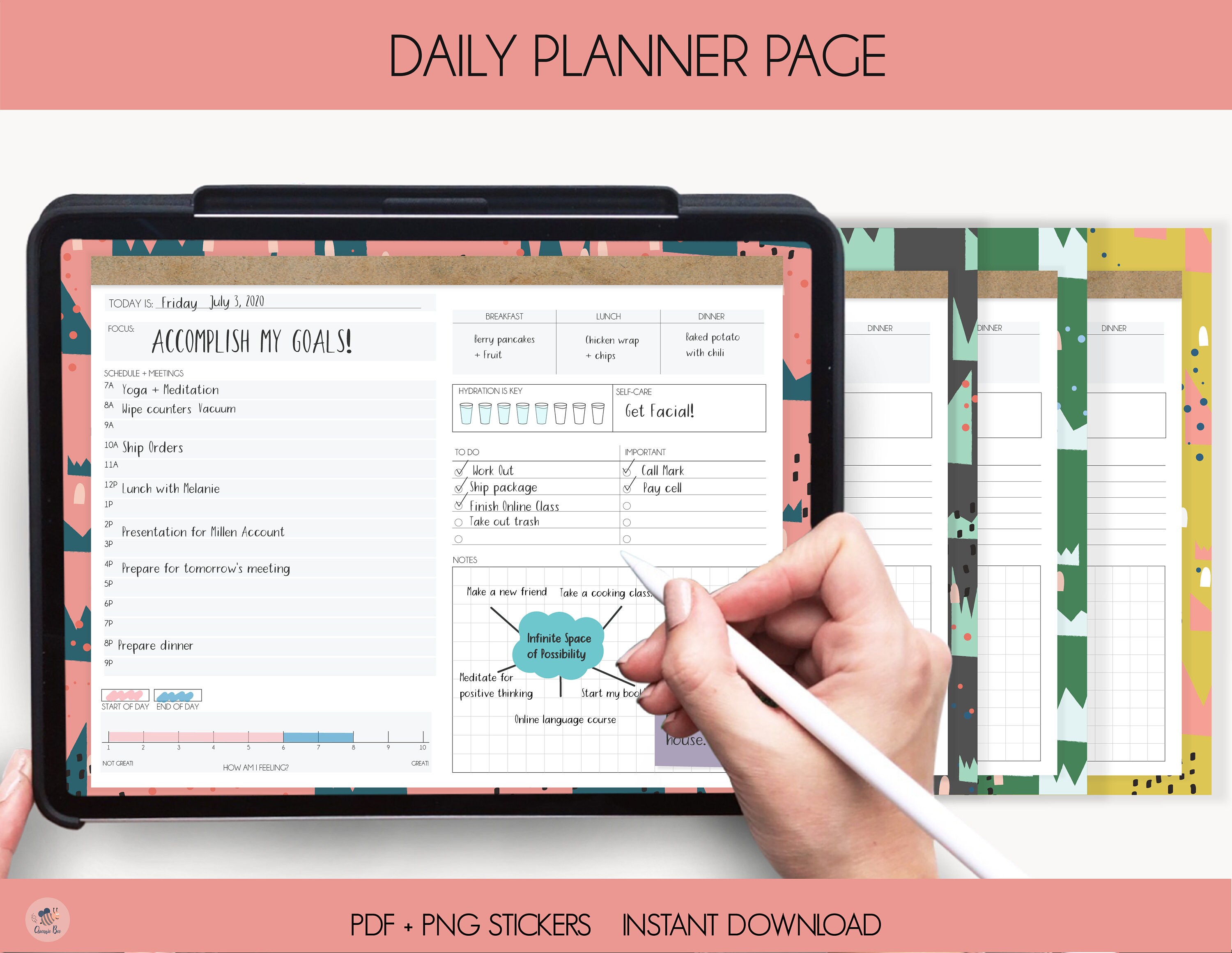 Digital Daily Page Digital Notepad Goodnotes Notability - Etsy