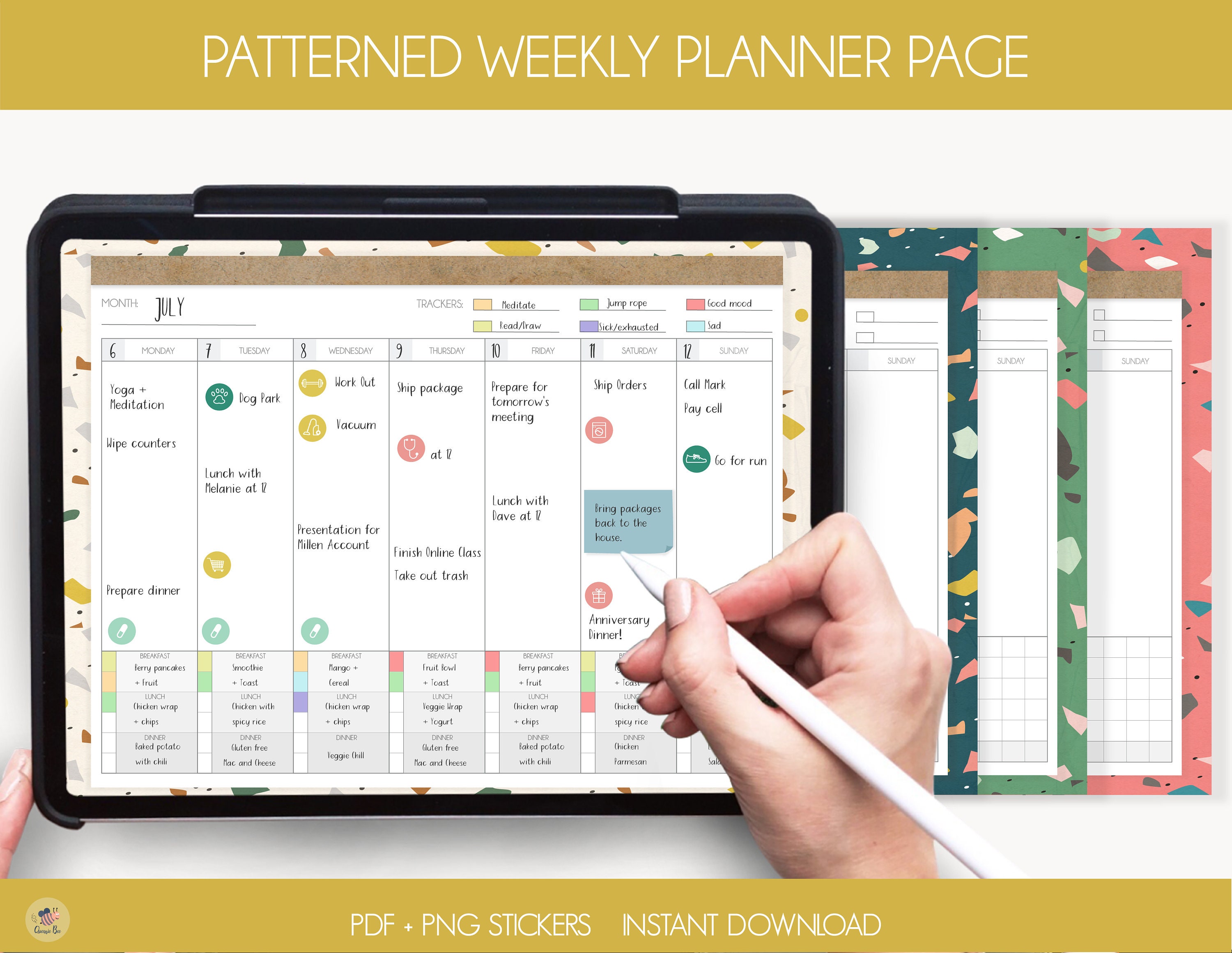 Digital Weekly Planner Page - Digital Notepad - Goodnotes - Notability ...