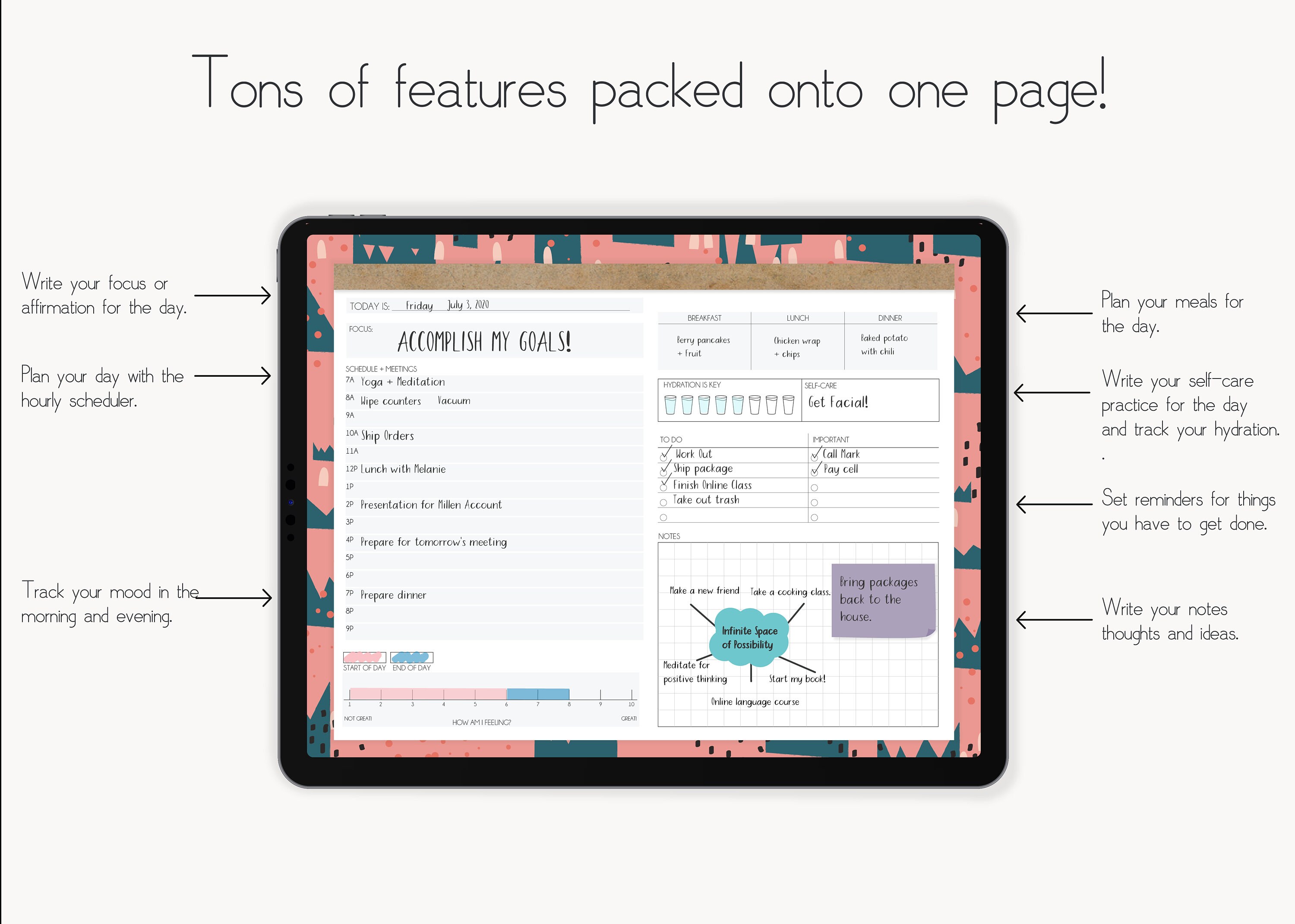 Digital Daily Page Digital Notepad Goodnotes Notability - Etsy