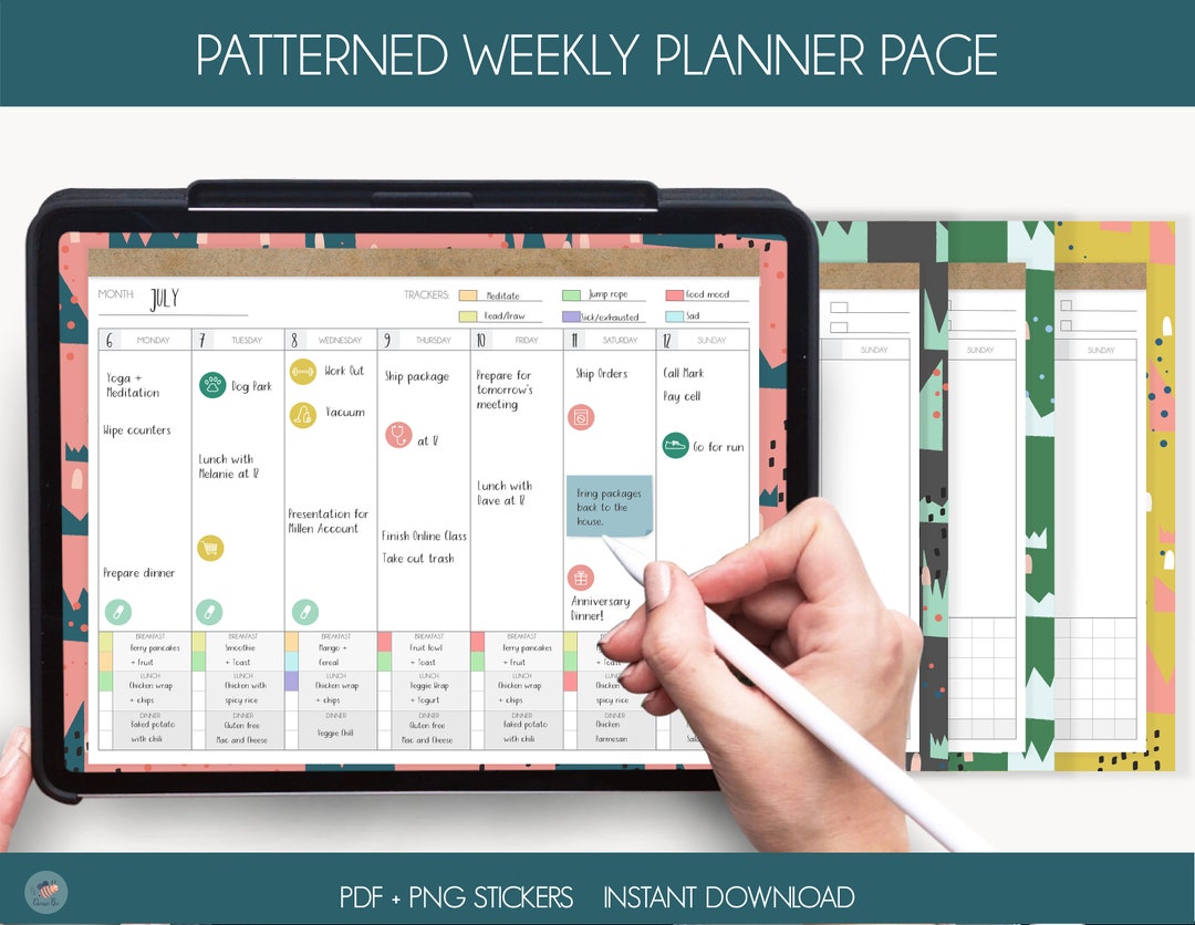 Digital Weekly Planner Page - Digital Notepad - Goodnotes - Notability ...