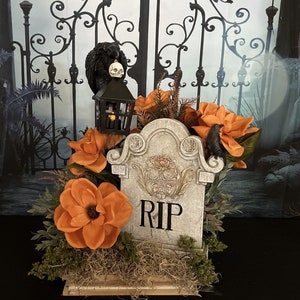 XL Lighted Gothic Halloween Graveyard Centerpiece - Tombstone Table ...