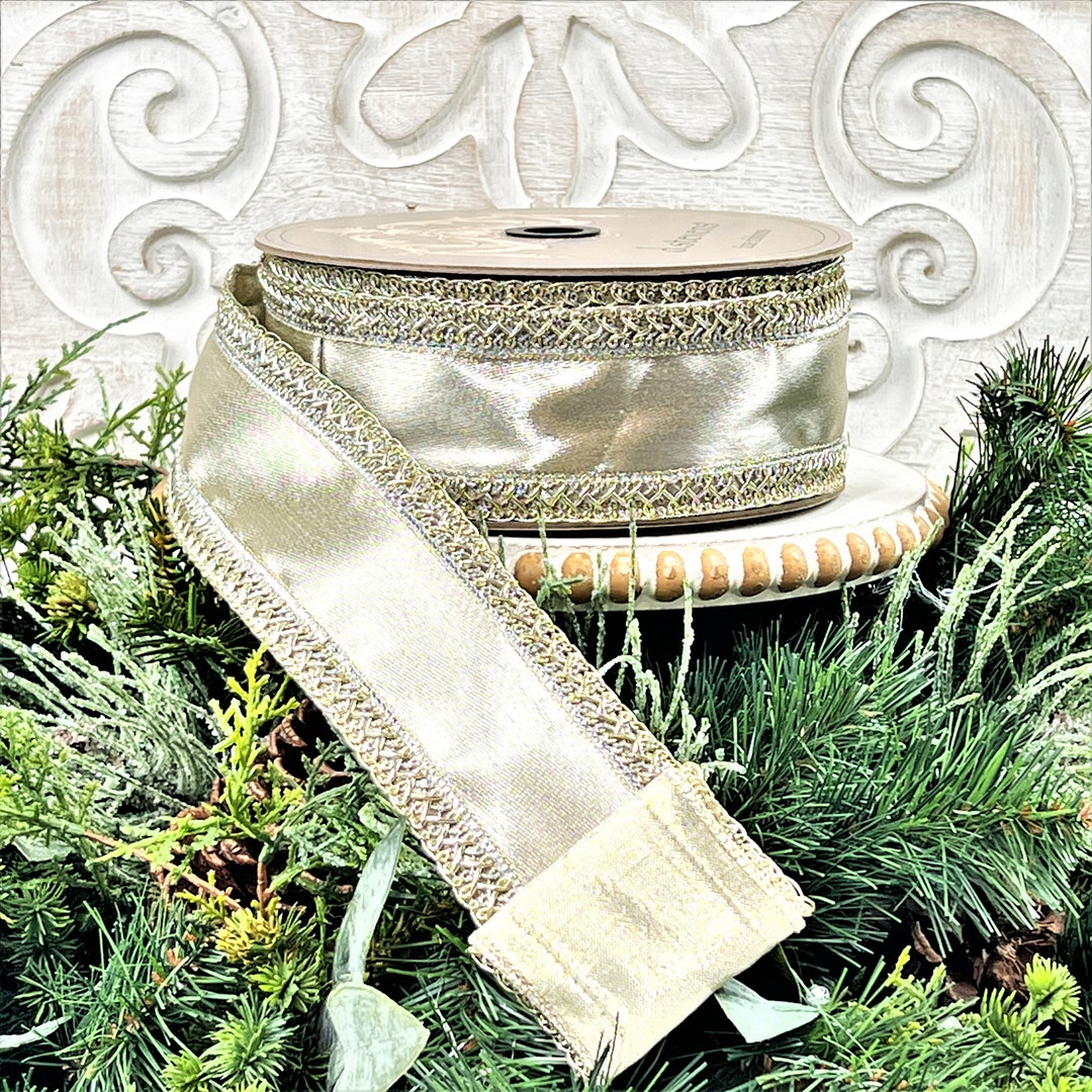 D Stevens Ribbon, Metallic Platinum Ribbon, Silver Ribbon, Braided Edge ...