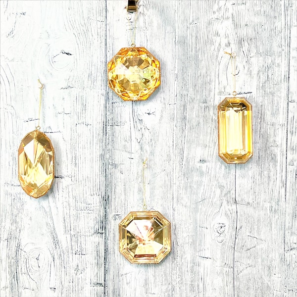 Gold Acrylic Jewels Ornaments - Etsy