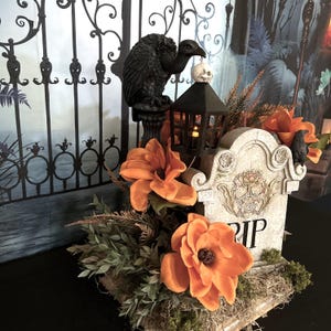 XL Lighted Gothic Halloween Graveyard Centerpiece - Tombstone Table ...