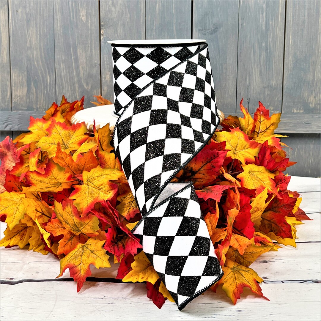 Harlequin Ribbon, Farrisilk Ribbon, Glitter Jester Diamond Ribbon ...