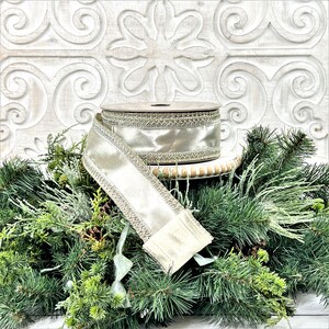 D Stevens Ribbon, Metallic Platinum Ribbon, Silver Ribbon, Braided Edge ...