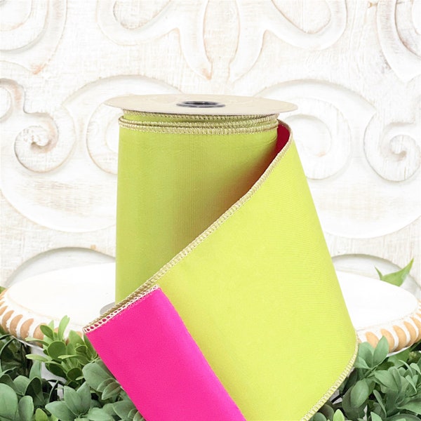 Pink and Green Ribbon - Etsy